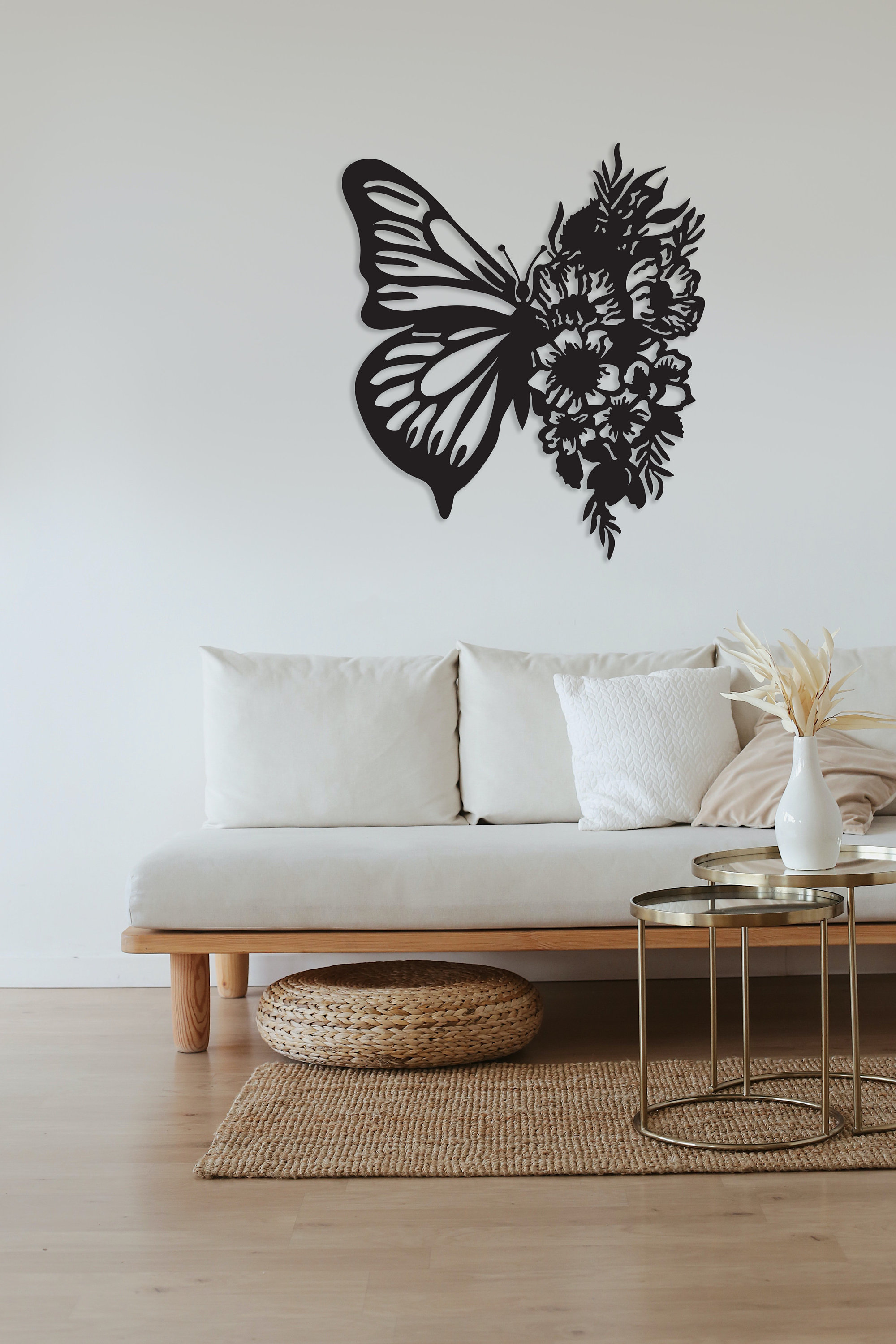 Butterfly Flower Wall Art Svg,dxf, EPS,AI and PDF Files,wall Art Dxf ...