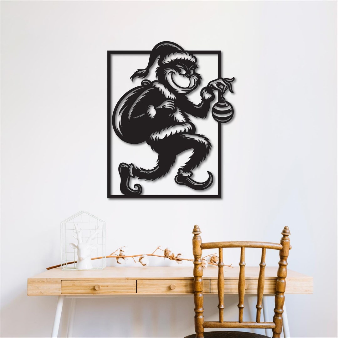 Grinch Santa Wall Art Dxf,svg,eps,ai and Pdf Files for Laser Cutting ...