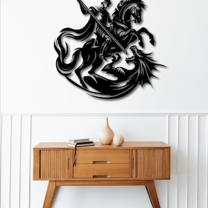 Saint George and the Dragon Wall Art Dxf, Svg, Eps, Ai and Pdf Files ...