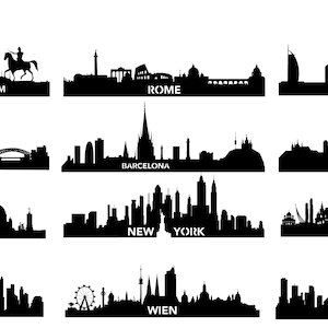 City Skyline Silhouette Wall Art,dxf,pdf,ai,svg,eps,moscow,stockholm ...