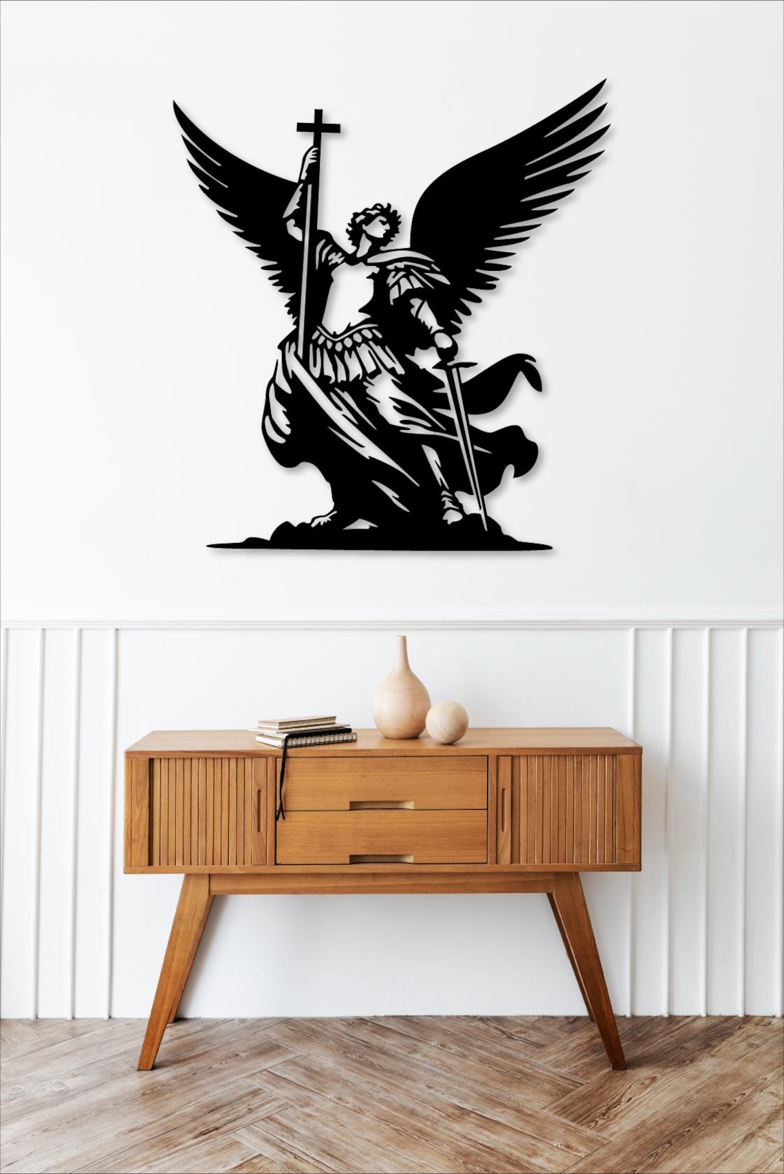 Archangel Michael Wall Art SVG DXF Pdf, Angel Laser Cut File, Religious ...