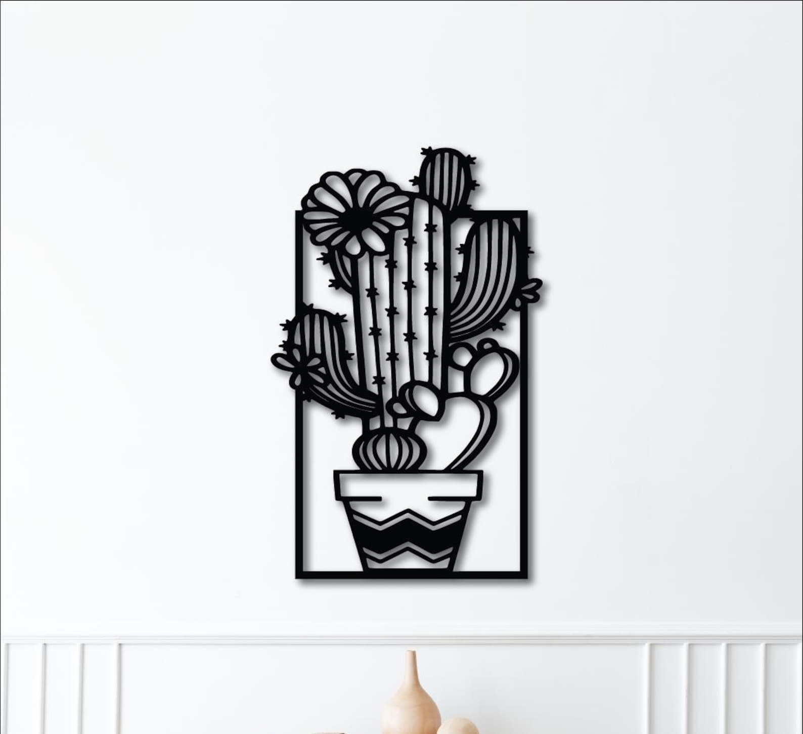 Cactus Wall Art Dxf, Svg, Eps, Ai and Pdf Files for Laser, Cnc, Plasma ...