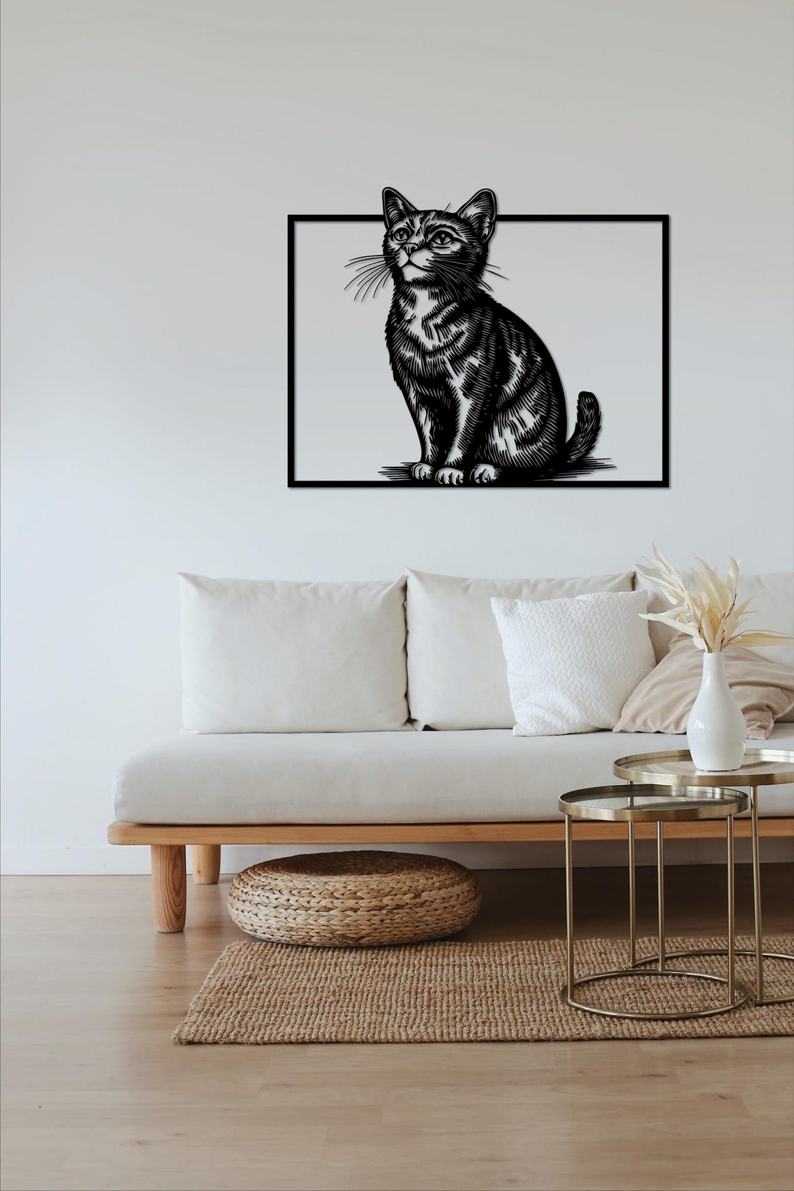 Art mural chat fichiers dxf, svg, eps, ai et pdf pour découpe laser ...