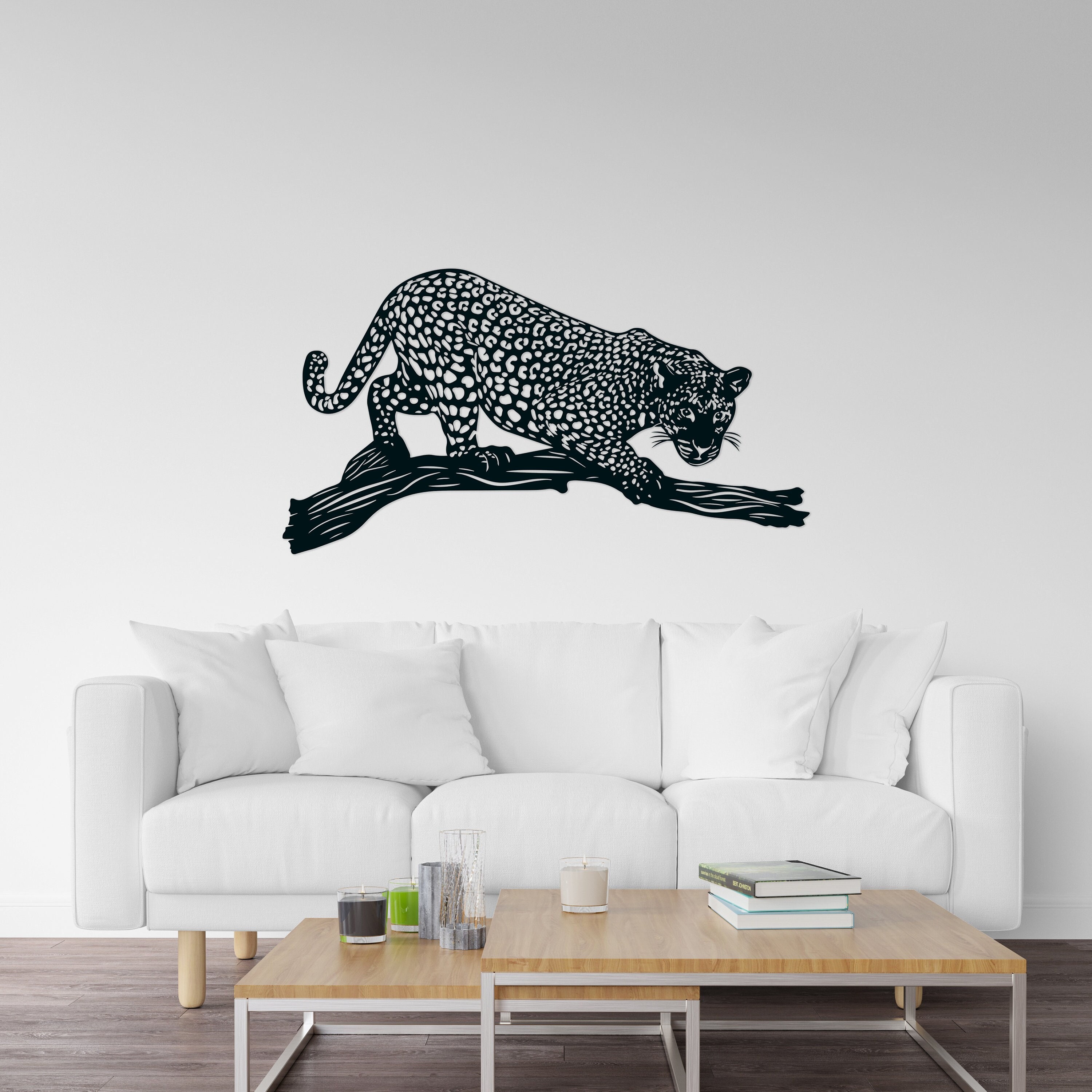 Leopard on Branch Wall Art Dxf, Svg, Eps, Ai and PDF Files for Laser ...
