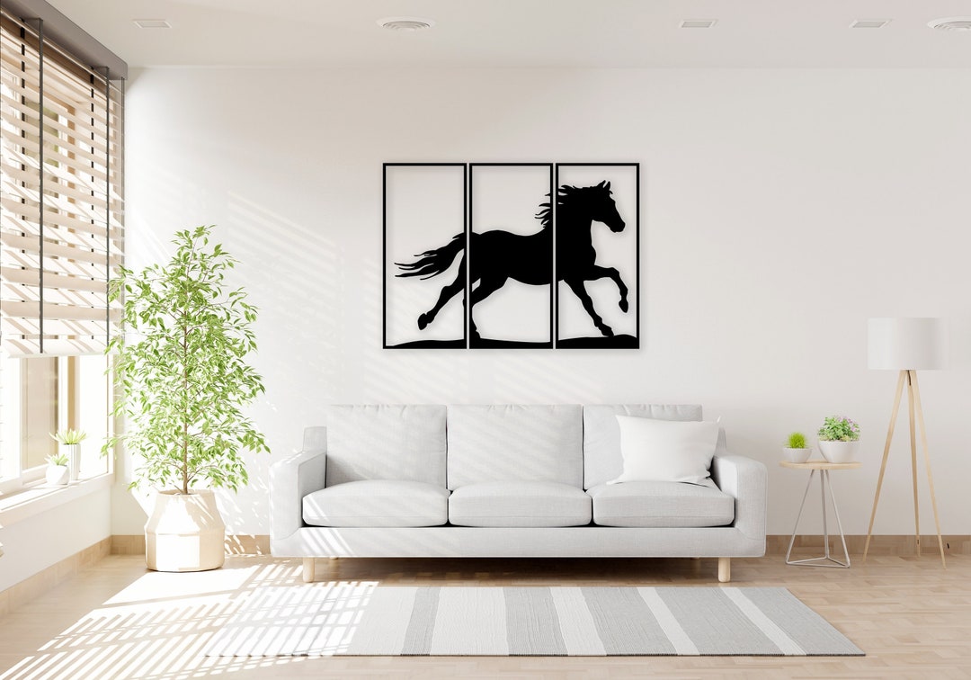Art mural cheval fichiers Dxf, eps, svg, ai et pdf pour la découpe ...