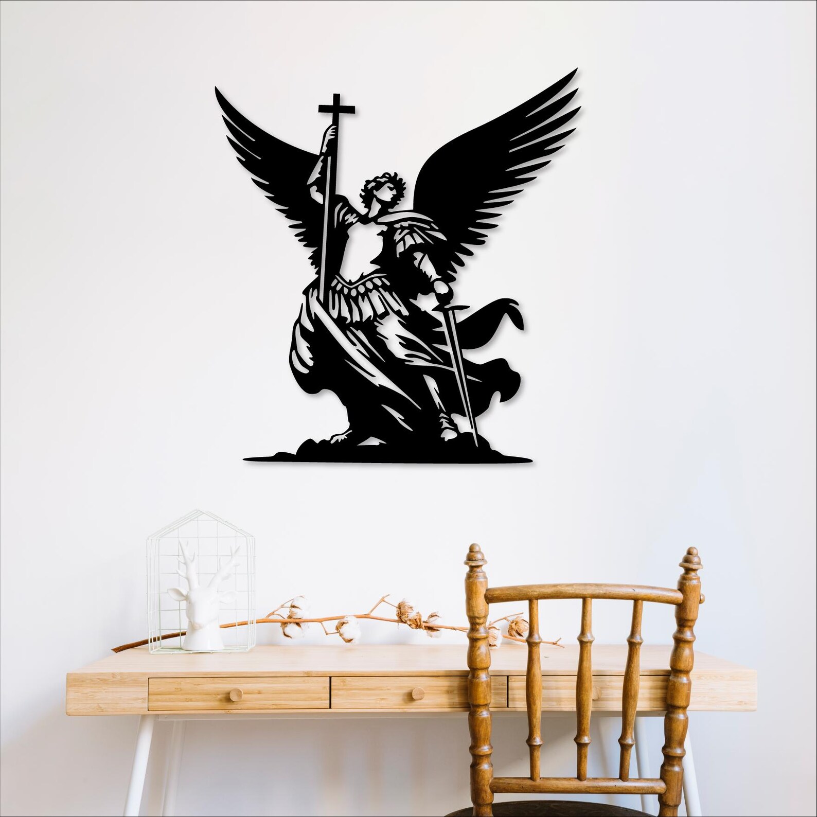 Archangel Michael Wall Art SVG DXF Pdf, Angel Laser Cut File, Religious ...