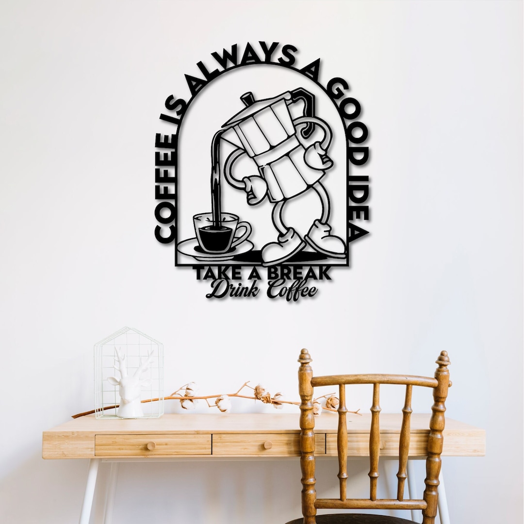Coffee Time Wall Art Dxf, Svg, Eps, Ai and Pdf Files for Laser Cutting ...