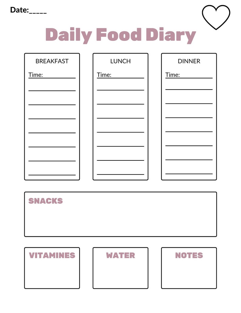 Digital Weekly Meal Planner Printable | Daily Food Journal, Meal Prep ...