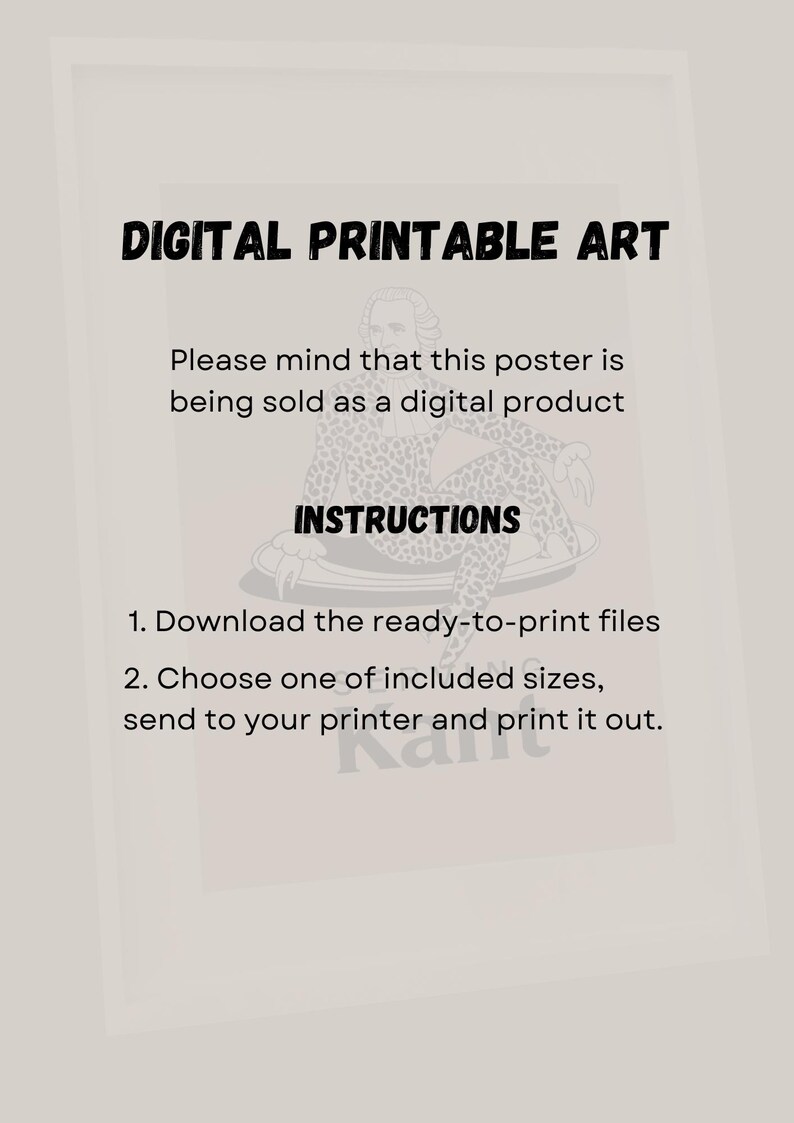 SERVING KANT Printable Digital Poster Art, Eurovision Fan Art ...