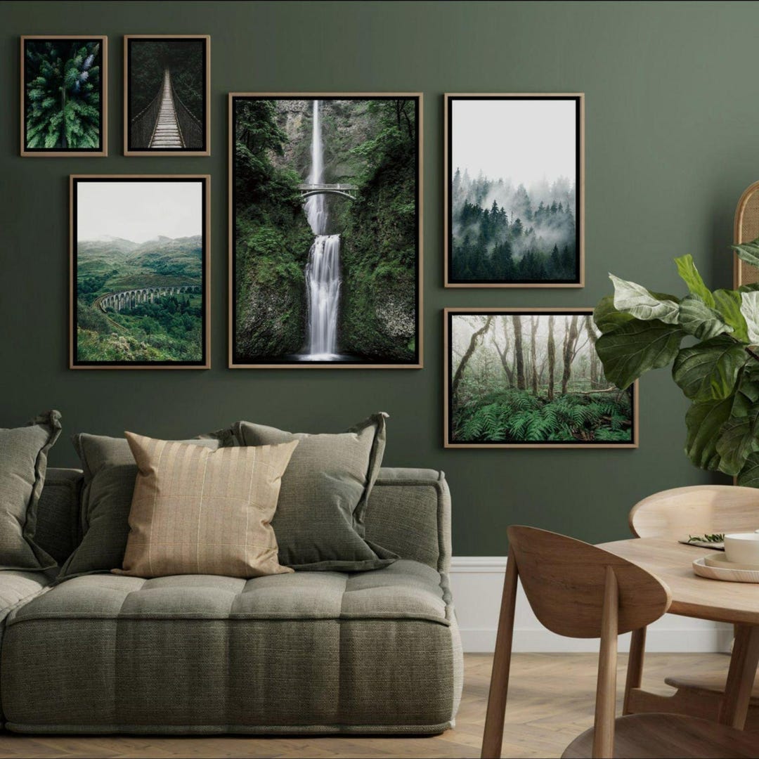 FRAMED Set of 6 Boho Forest Gallery Wall Set, Nature Print Set of 6 ...