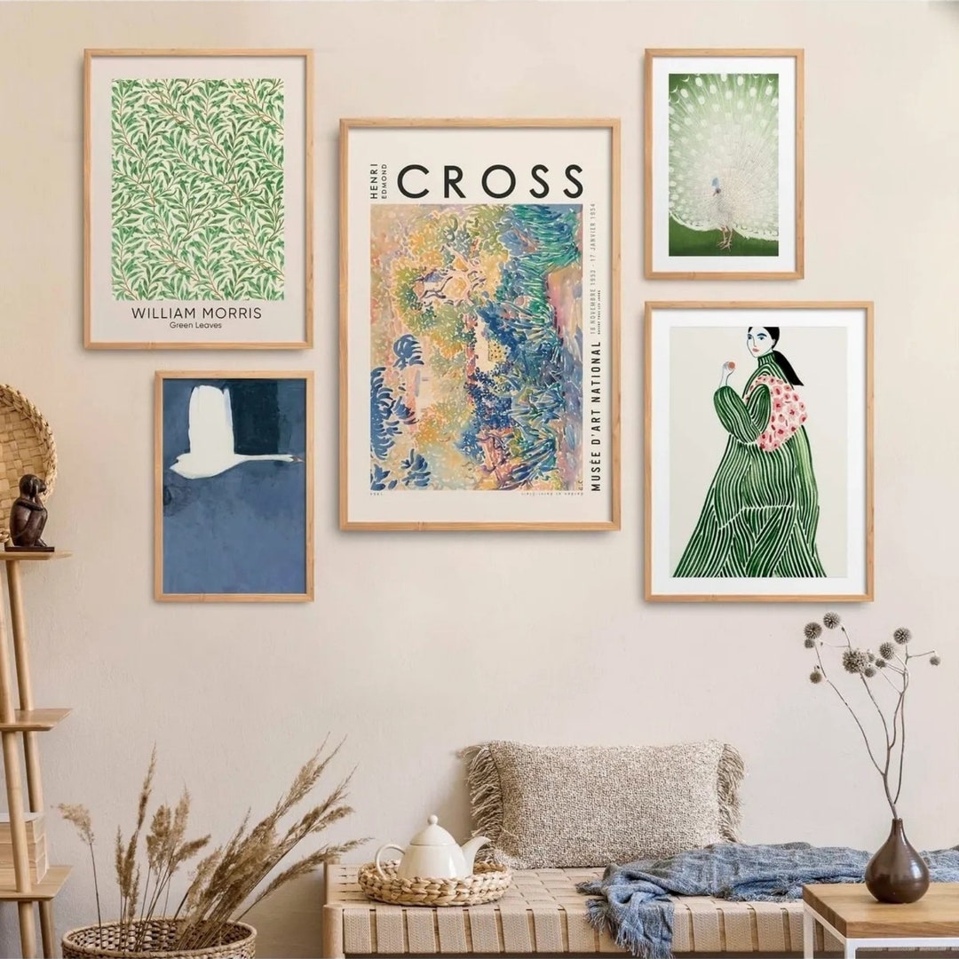 FRAMED Aesthetic Gallery Wall Art Set of 5, Modern Poster Set - Etsy