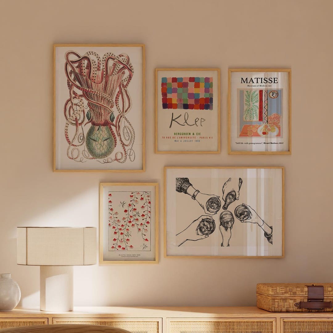 FRAMED Matisse Paul Klee Gallery, Vintage Print Set,flower Market Print ...