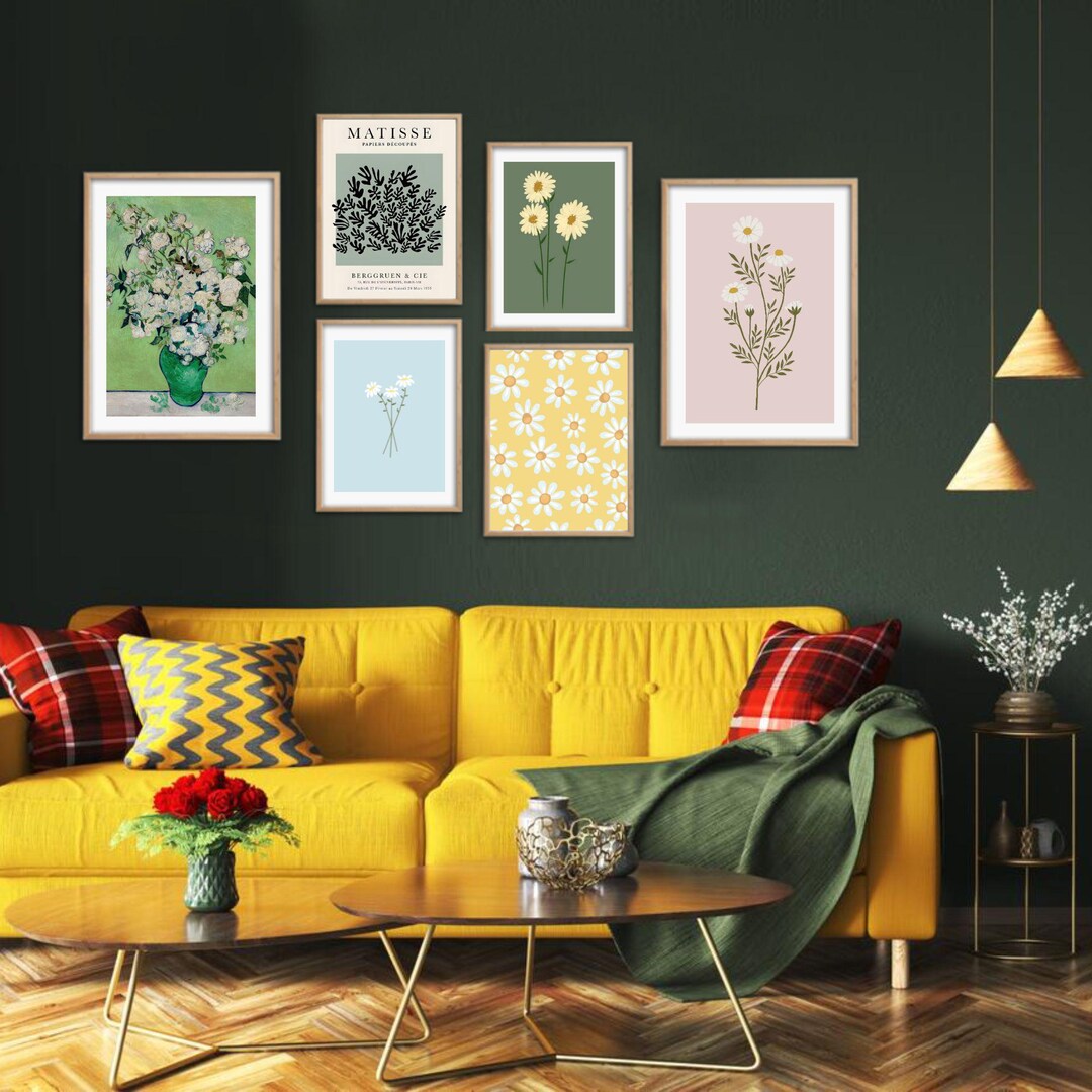 FRAMED Eclectic Wall Gallery, Flower Gallery Wall Art Frames , Home ...