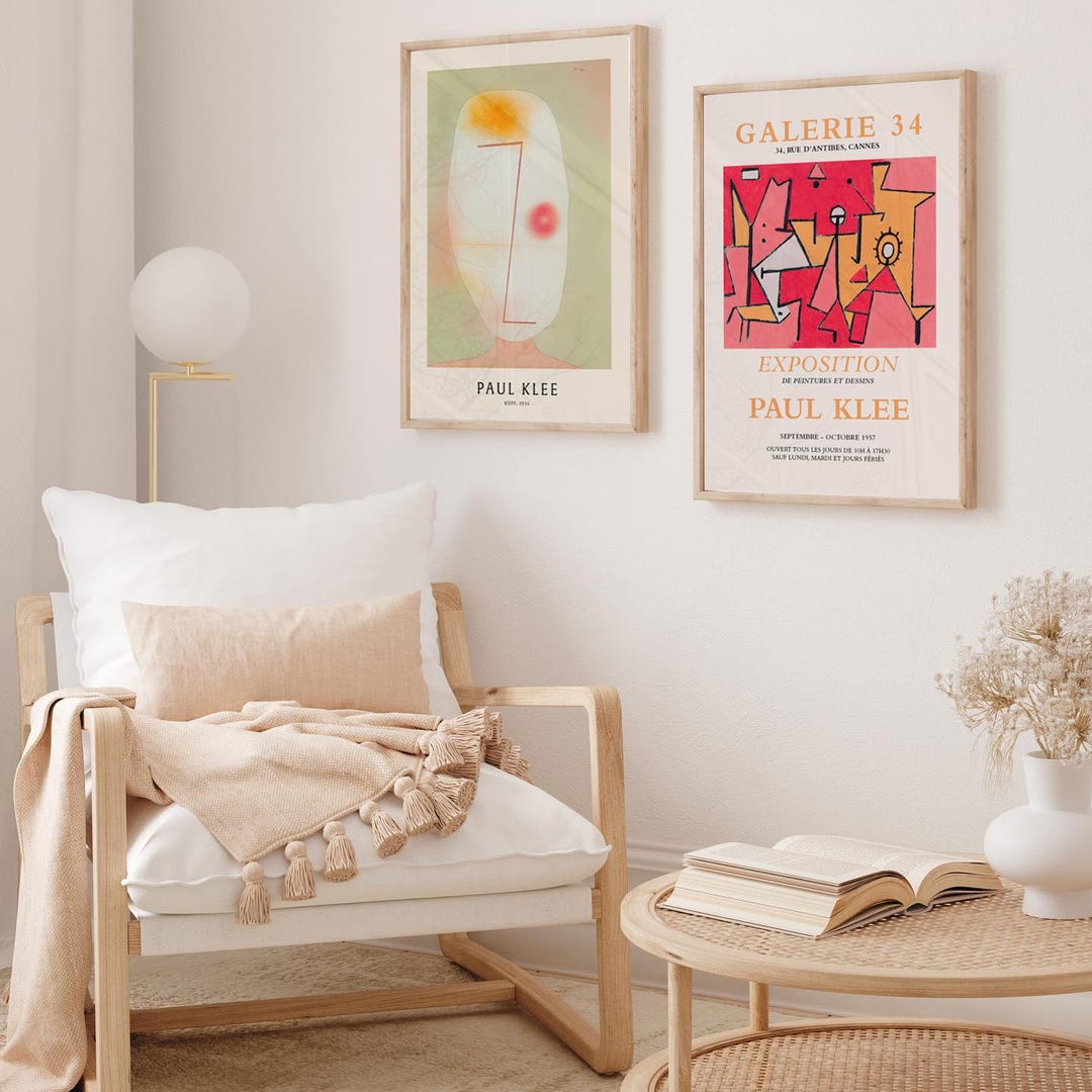 Paul Klee Wall Gallery, Wall Gallery/ 2 Pieces Wall Art/ Framed Vintage ...