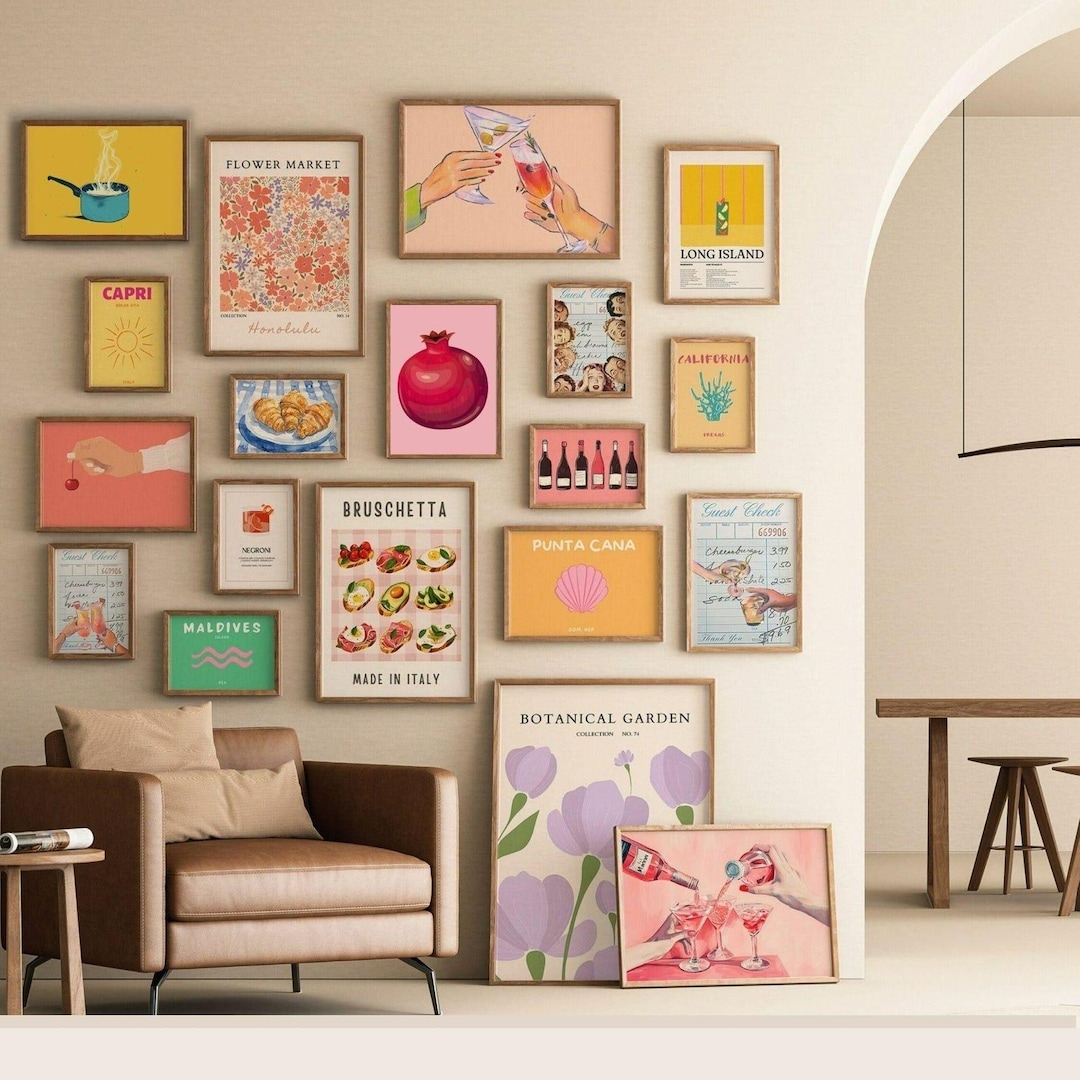Framed Multicolor Gallery Wall Art Set: Modern Eclectic Prints, Ready ...