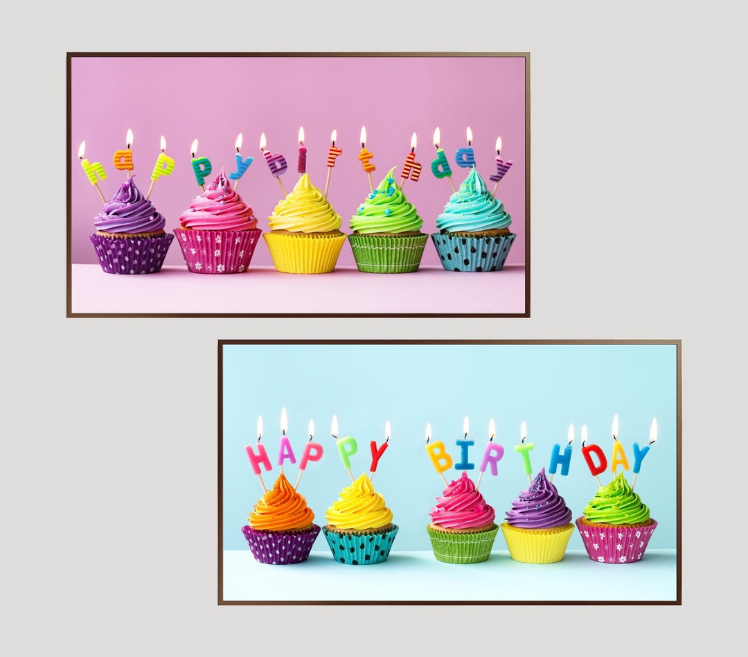Set of 2 Birthday Frame TV Birthday Frame Tv Birthday Frame - Etsy