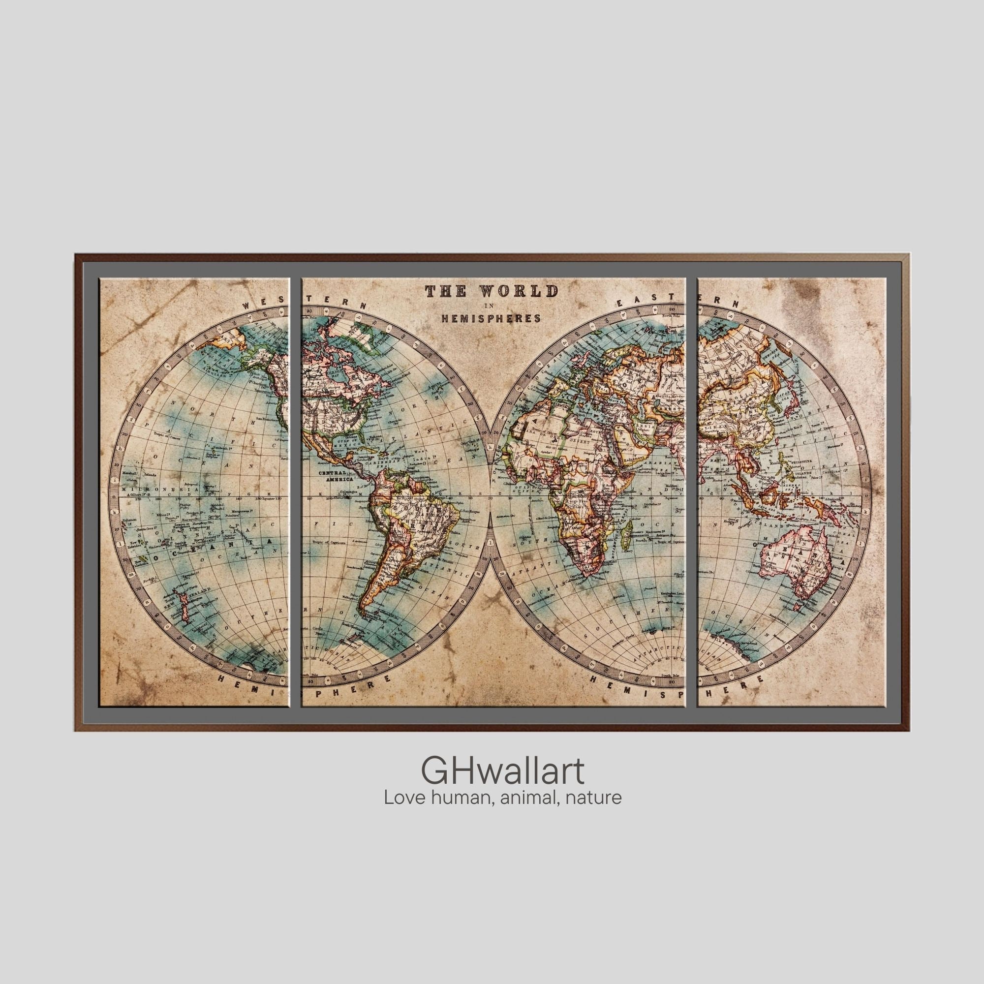 Samsung Frame TV Art Vintage World Map, Instant Download, Map for ...
