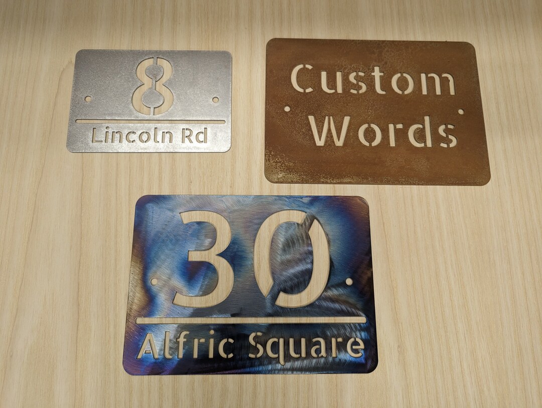 Metal House Name Sign Plaque, Rusty Custom Name Sign for Unique House ...