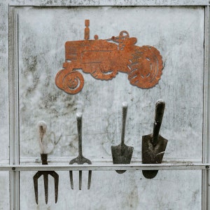 Metal Tractor Wall Decor, Rusty Farm Metal Tractor, Dad Tractor, Gift ...