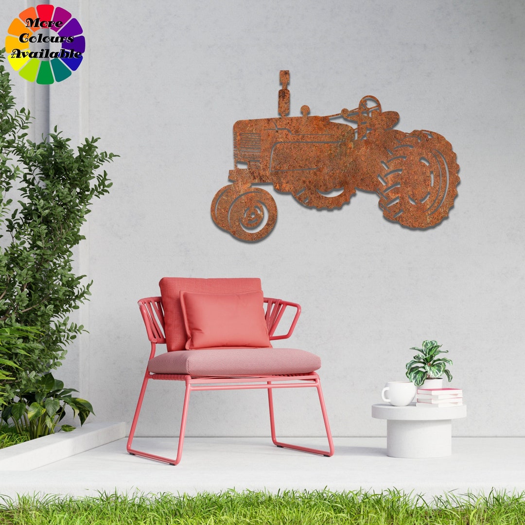 Metal Tractor Wall Decor Rusty Farm Metal Tractor Dad - Etsy