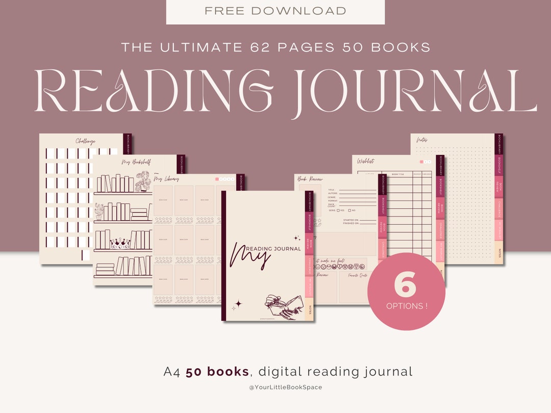 Digital Reading Journal, Reusable Reading Planner Journa, Book Review ...