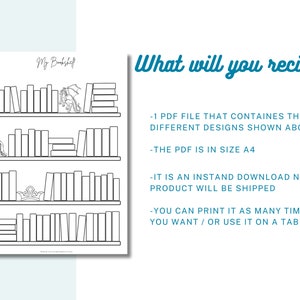 Instant Download 3 Version Bookshelf Templates, PDF Size A4, Digital ...