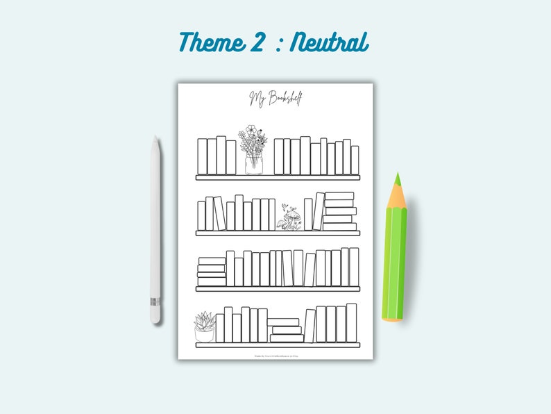 Instant Download 3 Version Bookshelf Templates, PDF Size A4, Digital ...