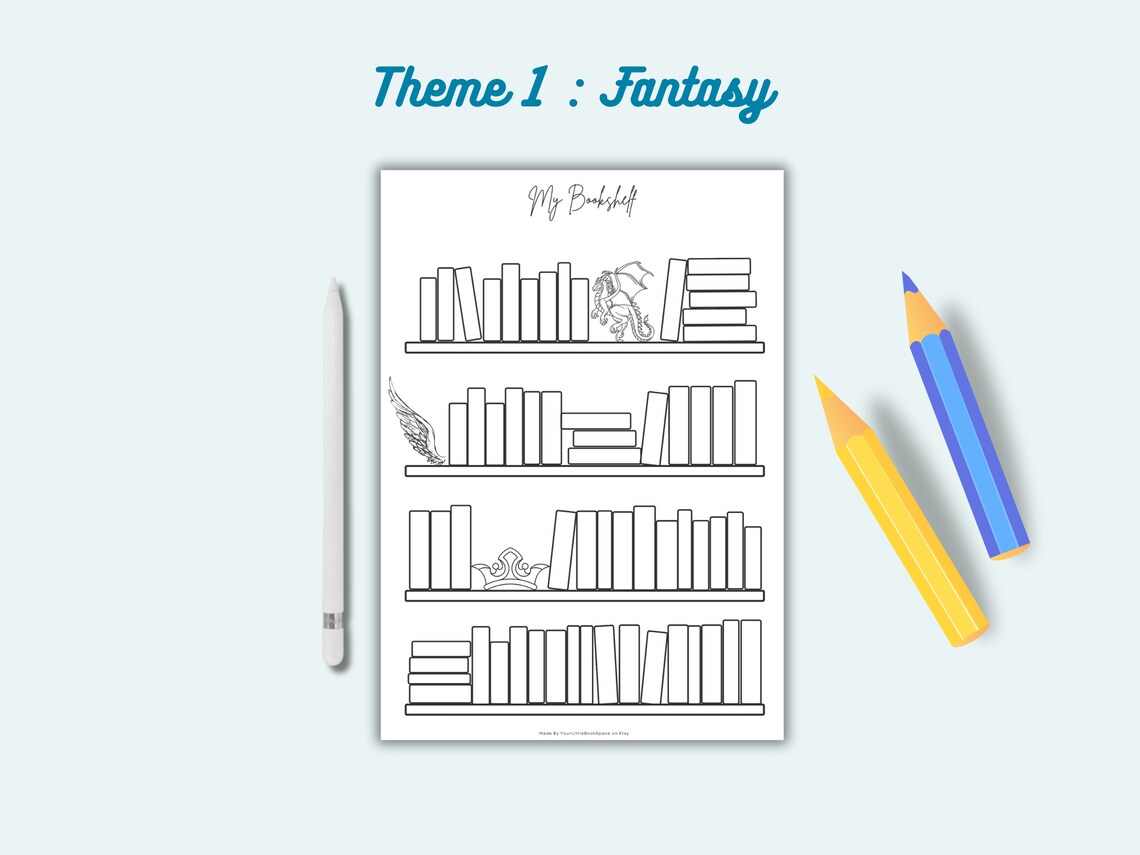 Instant Download 3 Version Bookshelf Templates, PDF Size A4, Digital ...