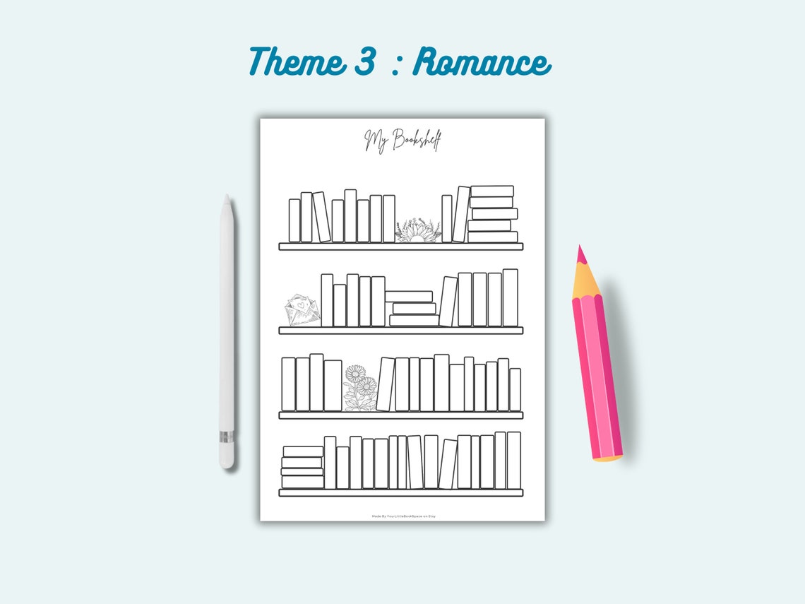 Instant Download 3 Version Bookshelf Templates, PDF Size A4, Digital ...