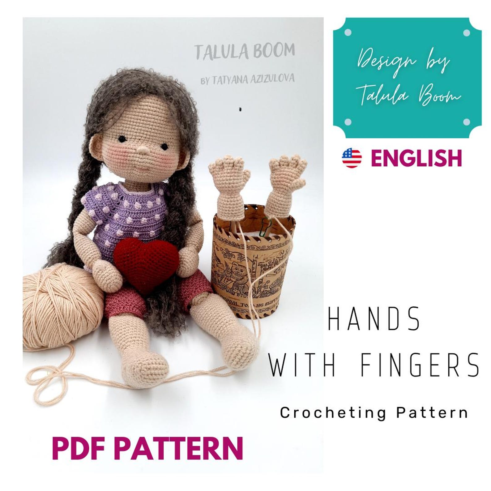 Doll Hands With Fingers Pattern - Crochet Pattern, Amigurumi Doll ...