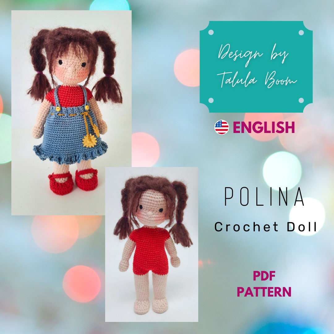 Polina Crochet Doll and Outfit Pattern (base and Clothes) 7.5 ...