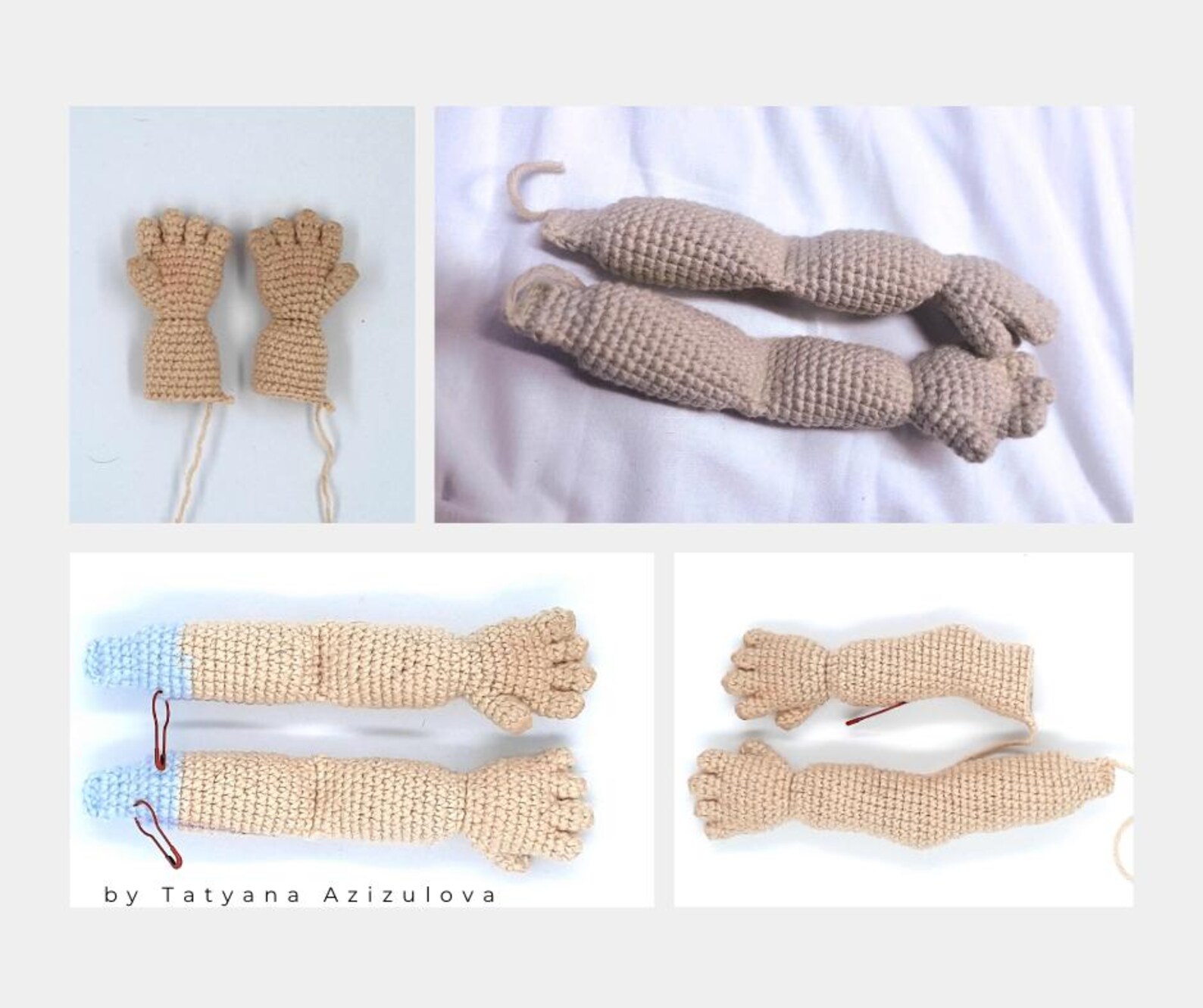 Doll Hands With Fingers Pattern - Crochet Pattern, Amigurumi Doll ...