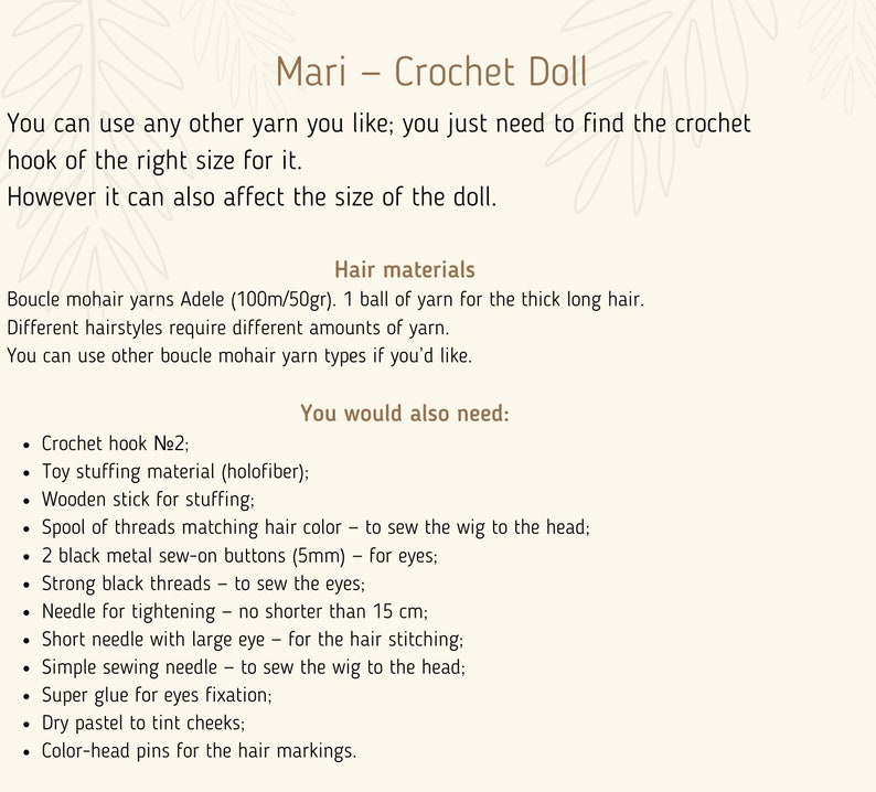 Mari Crochet Doll Pattern PDF full Body and Outfit Tutorial - Etsy