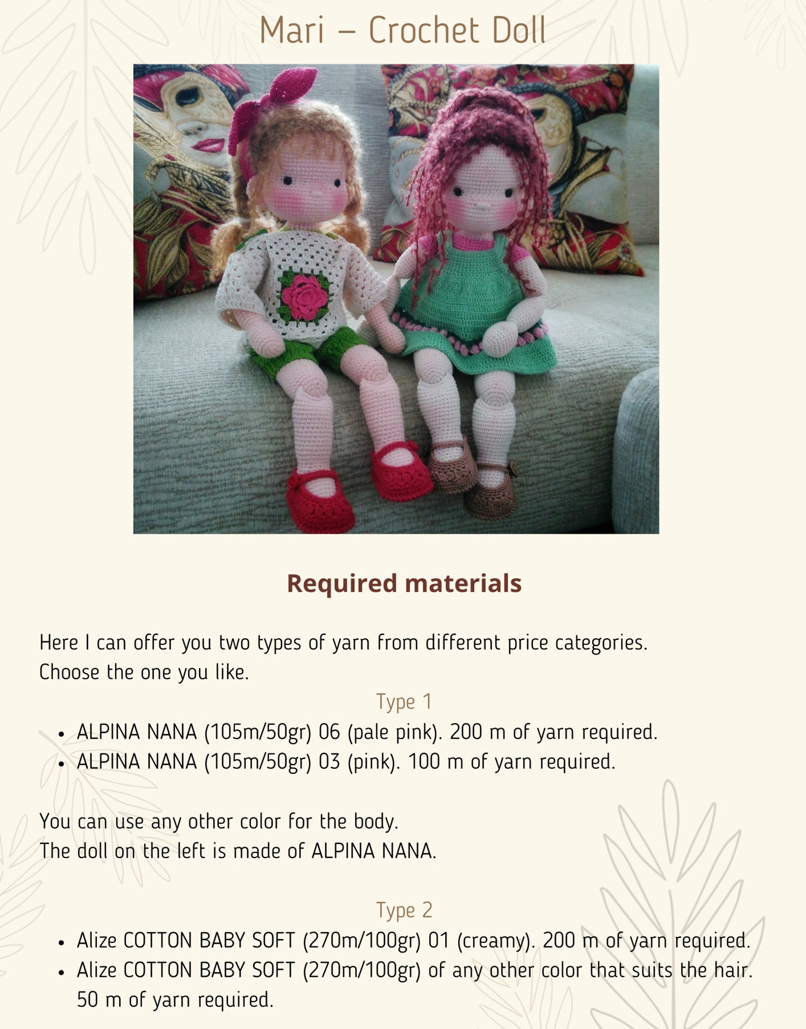 Mari Crochet Doll Pattern PDF full Body and Outfit Tutorial - Etsy