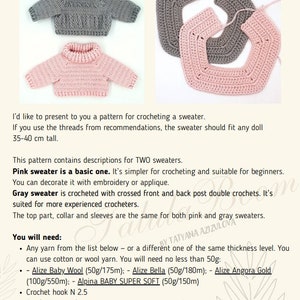 Doll Sweater (crochet Pattern 2 in 1): Doll Wardrobe, Waldorf Outfit ...