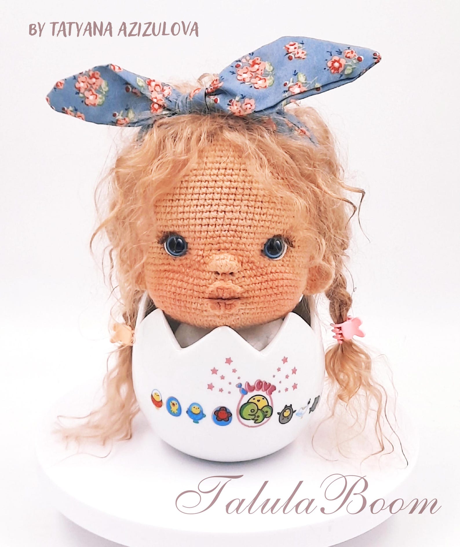 Crochet Doll Head for Mari Pattern - Face Design, 14-15'' Dolls ...