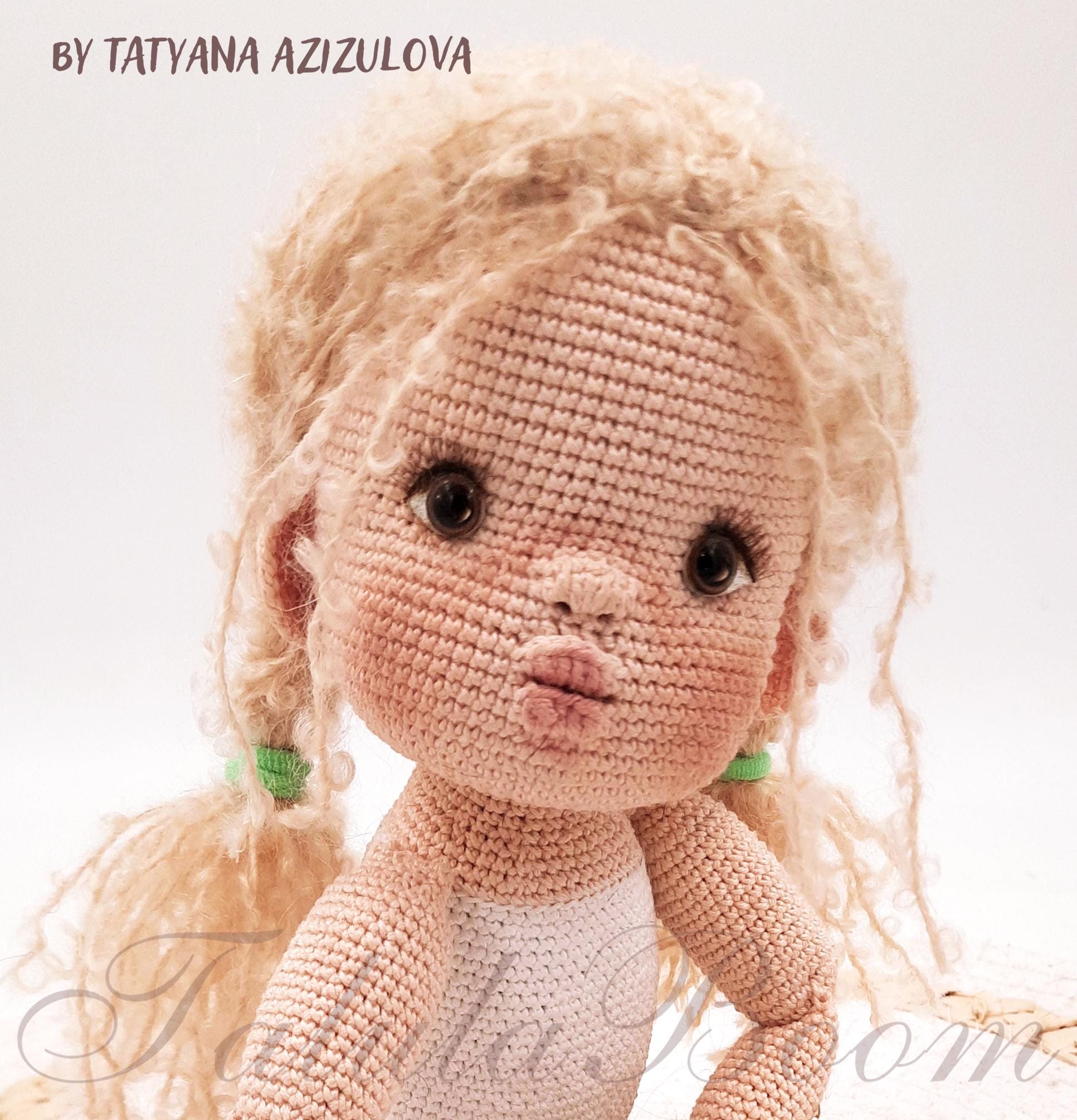 Crochet Doll Head for Mari Pattern - Face Design, 14-15'' Dolls ...