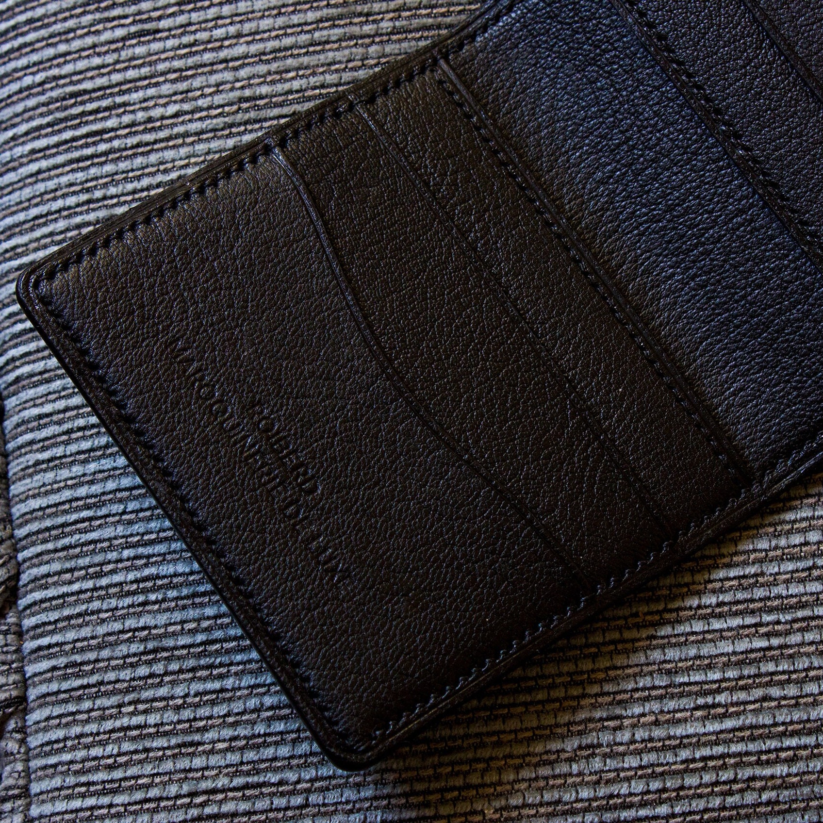 Black Epsom & Chèvre Slim Bifold Wallet, Minimalist Wallet, Mens Slim ...