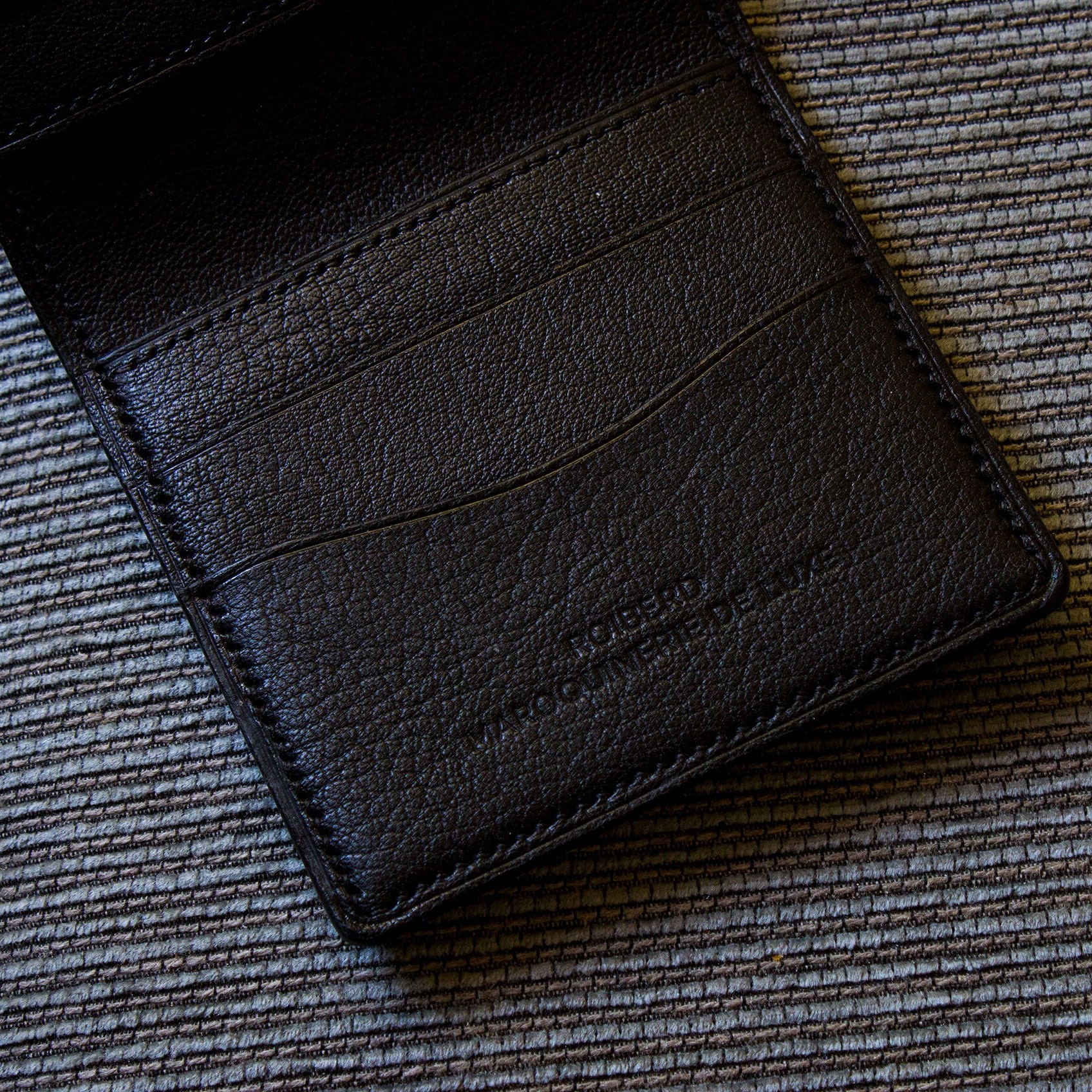 Black Epsom & Chèvre Slim Bifold Wallet, Minimalist Wallet, Mens Slim ...