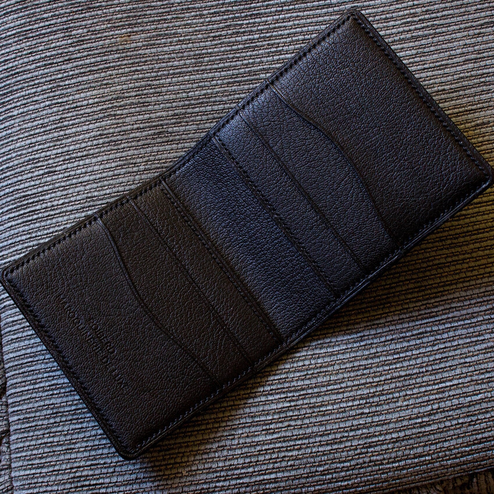 Black Epsom & Chèvre Slim Bifold Wallet, Minimalist Wallet, Mens Slim ...