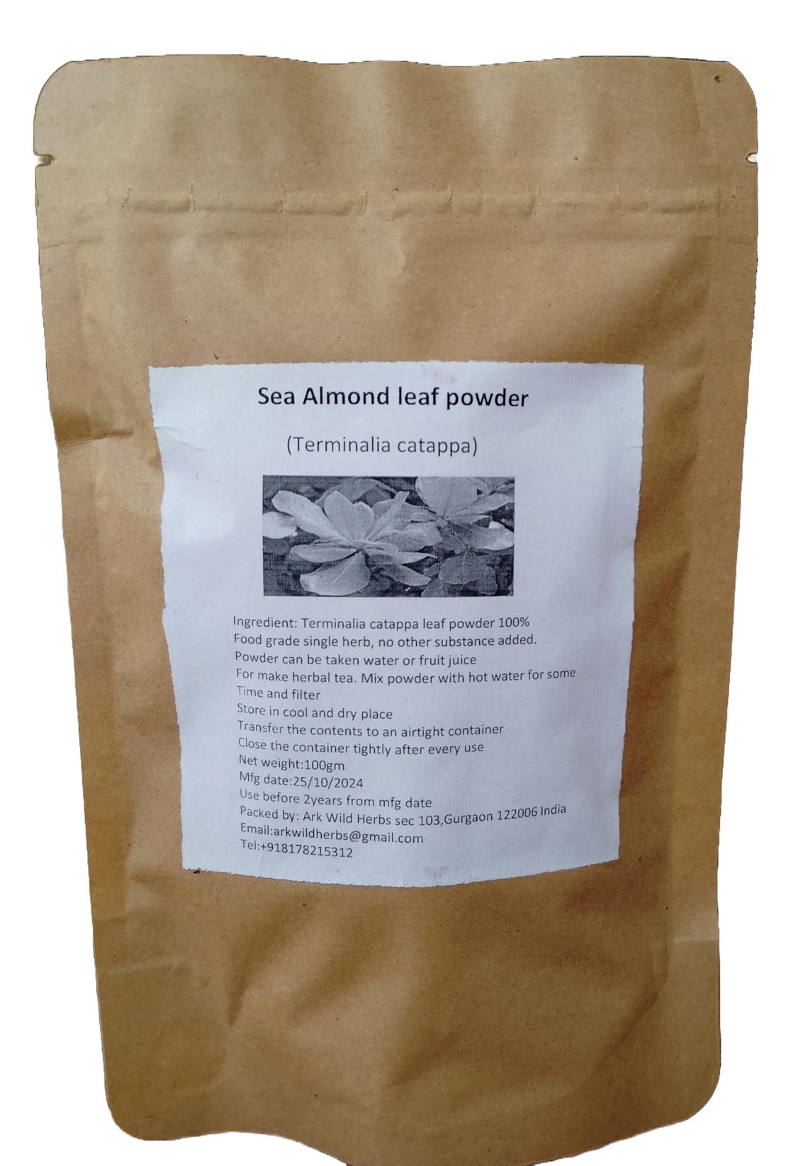 ARK PURE HERB Terminalia Catappa-sea Almond-indian Almond Leaf Powder ...