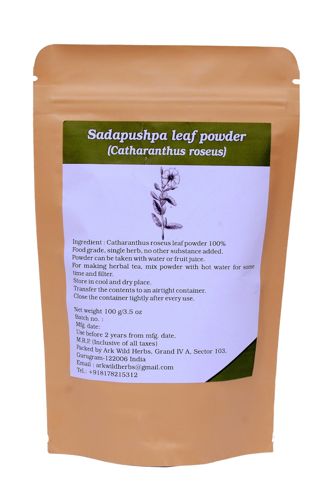 ARK PURE HERB Periwinkle-catharanthus Roseus Leaves Powder Bright Eyes ...