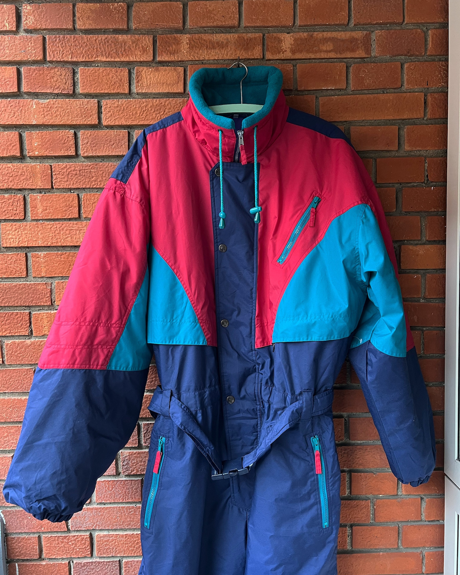 Vintage One Piece Ski Suit, Men Retro Ski Jumpsuit, Vintage Multicolor ...