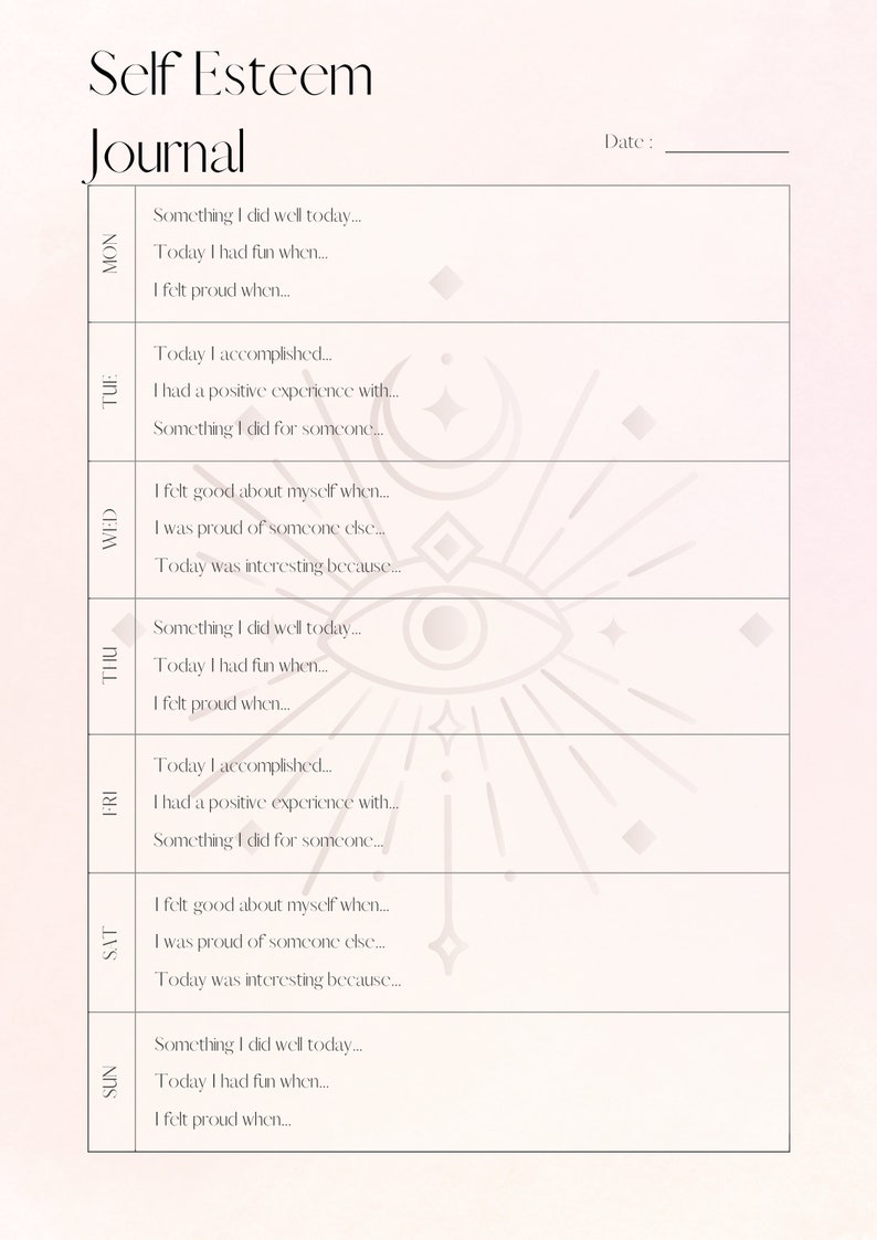 Printable Daily Manifestation and Self Esteem Journal - Etsy