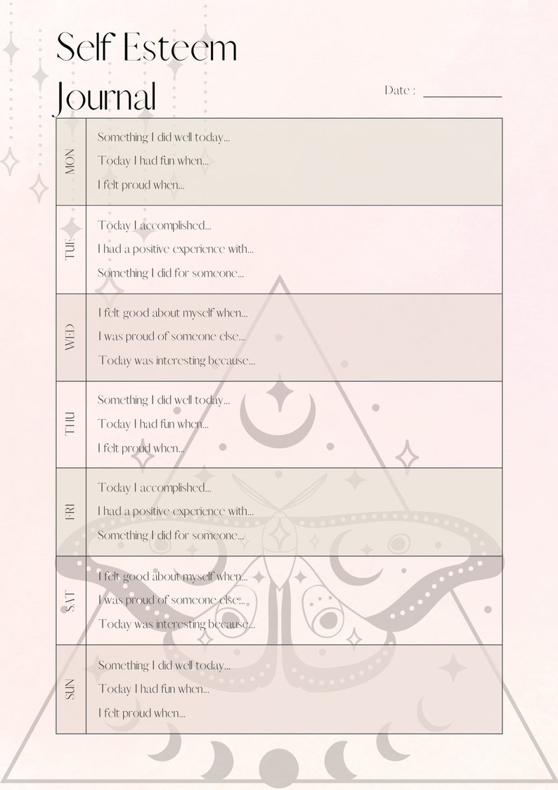 Printable Daily Manifestation and Self Esteem Journal - Etsy