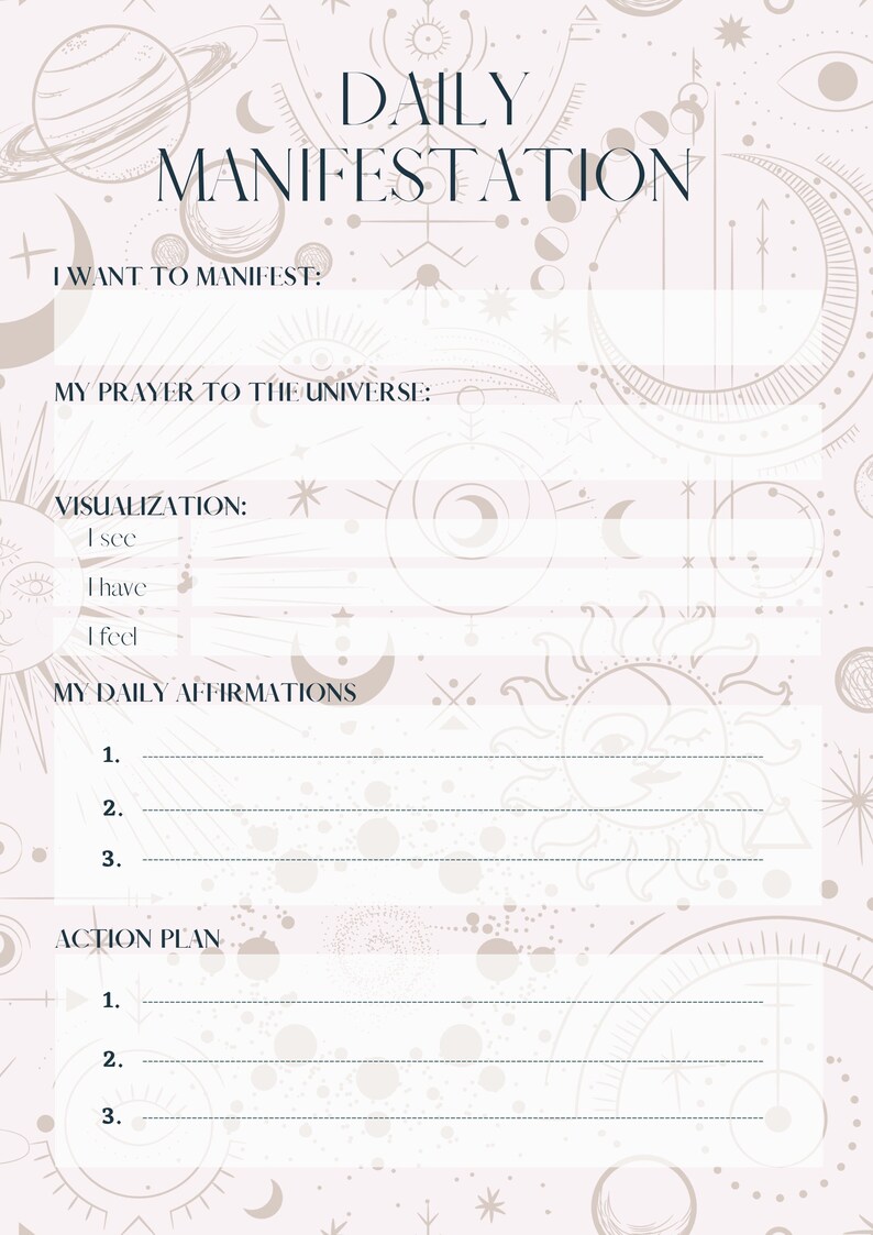 Printable Daily Manifestation and Self Esteem Journal - Etsy