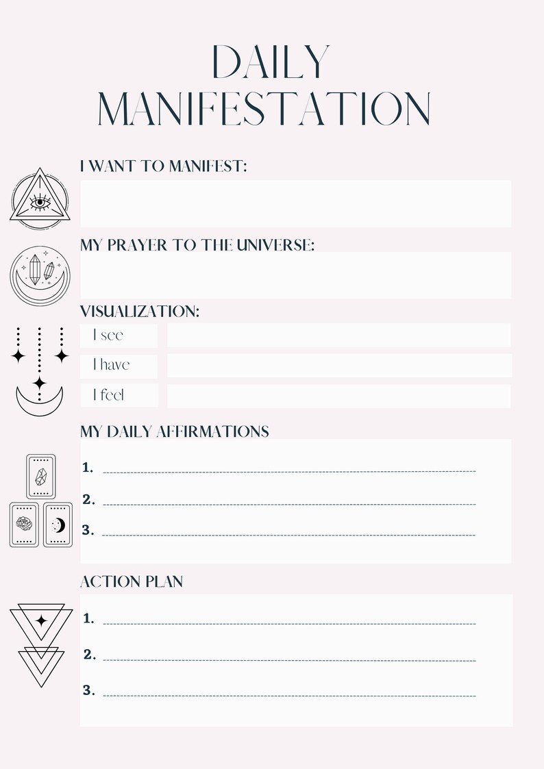 Printable Daily Manifestation and Self Esteem Journal - Etsy