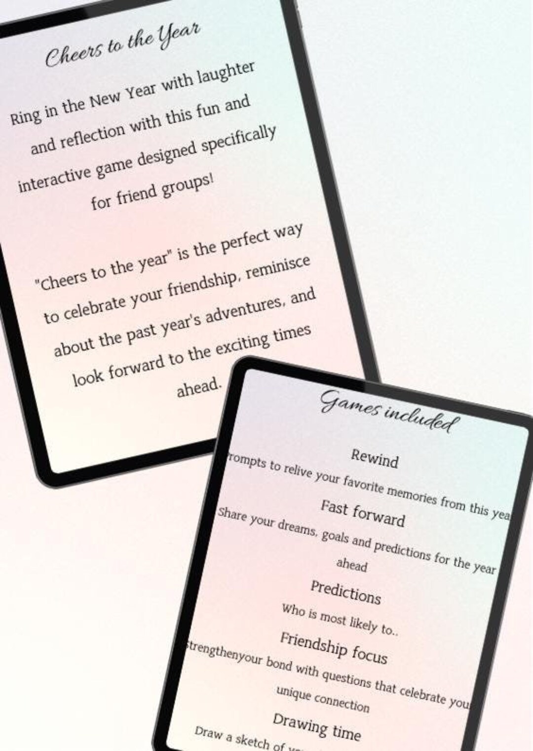 A Fun and Reflective New Year's Eve Game for Friends. Printable and ...