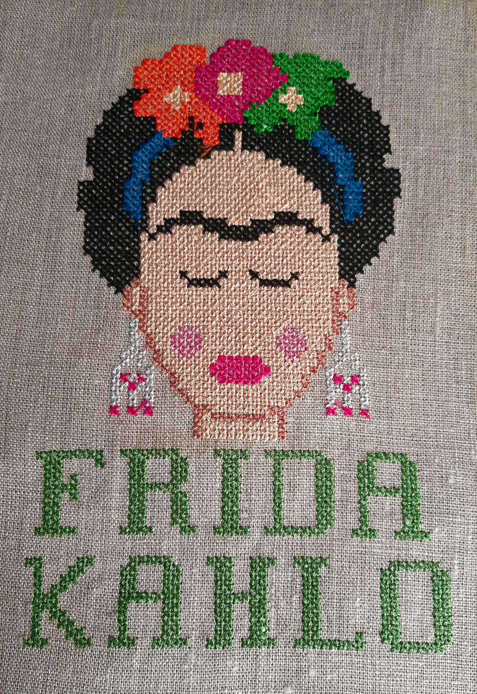 Frida. Machine Embroidery Design Jn Cross Stitch Technique. - Etsy