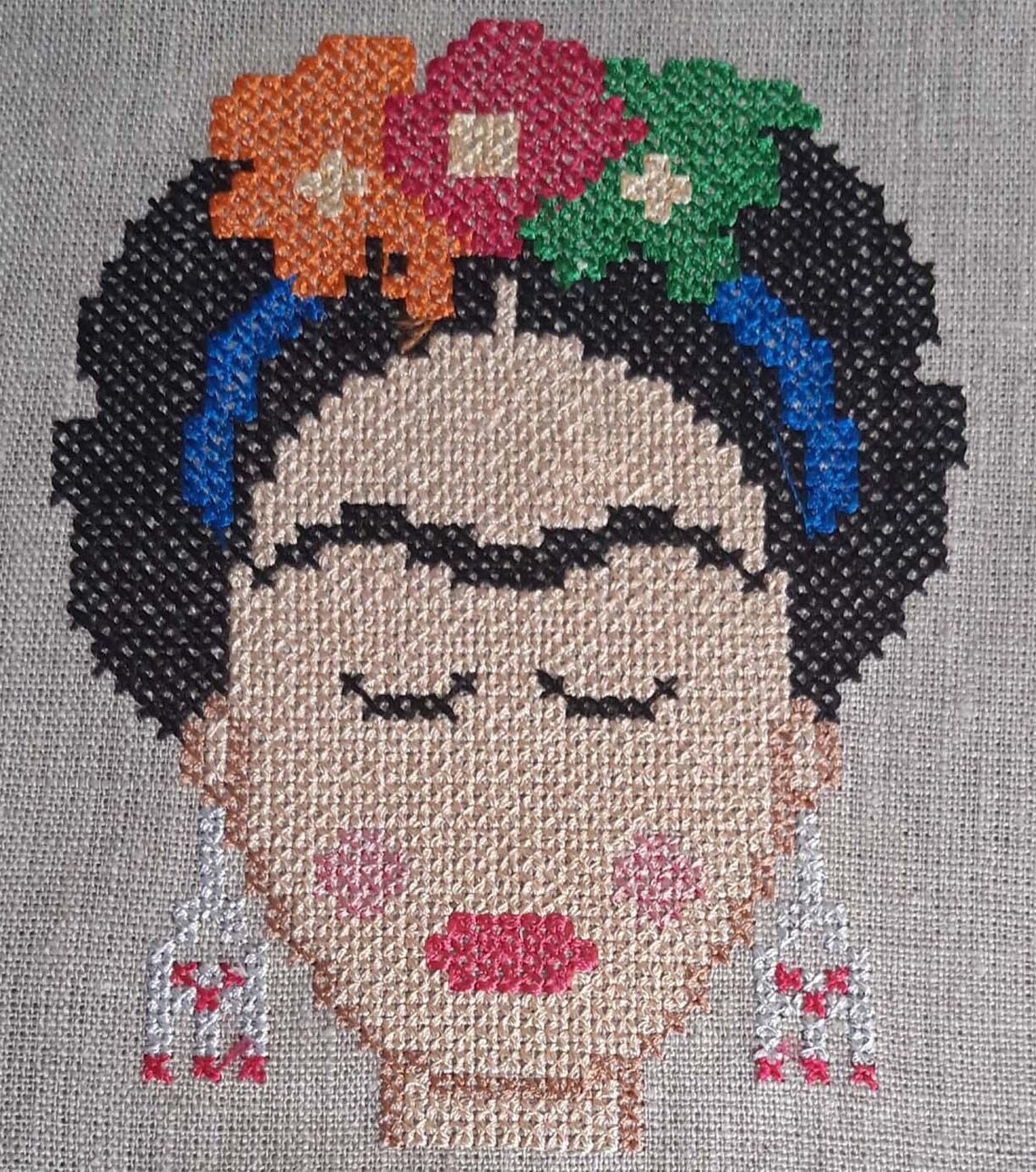 Frida. Machine Embroidery Design Jn Cross Stitch Technique. - Etsy